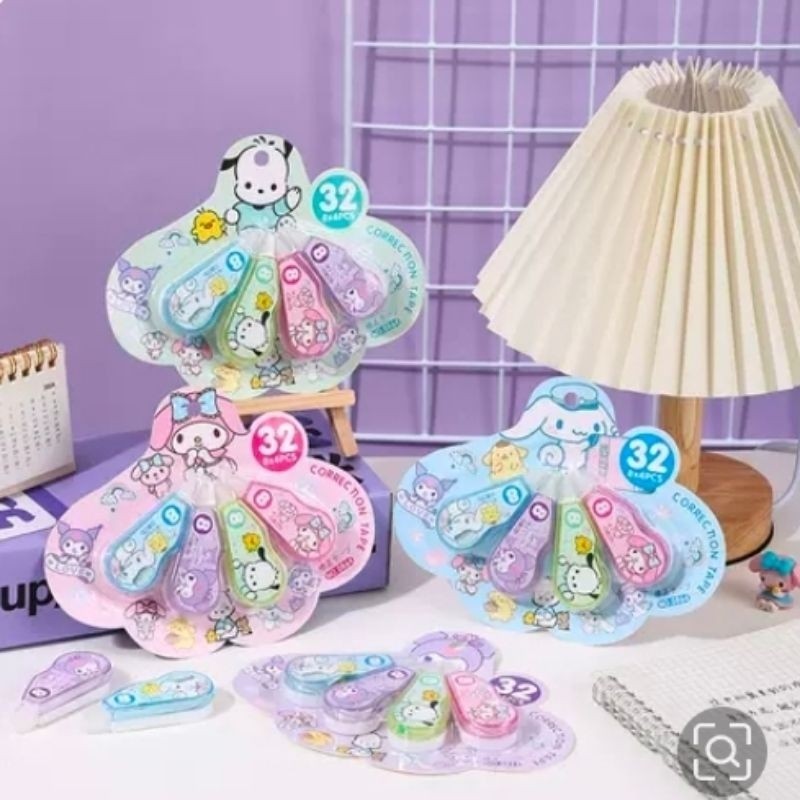 Jual TIPE X Pita Sanrio, Tipex set 4 Pcs Sanrio Tip Ex Sanrio isi 4 ...