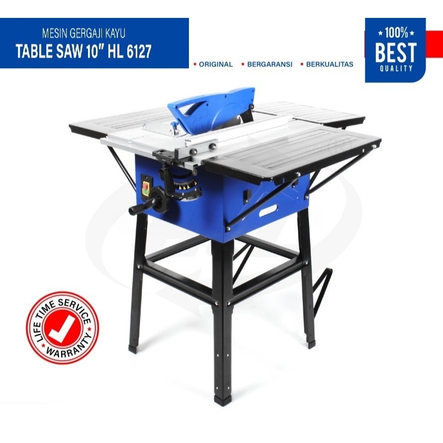 Jual Table Saw HNL 6127 Meja Potong Kayu 10 inch Gergaji Meja Duduk ...