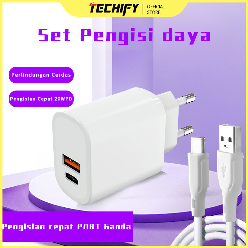 Jual 【TEC】Set Pengisi Daya Super Cepat 20W PD, Adaptor Pengisi Daya ...