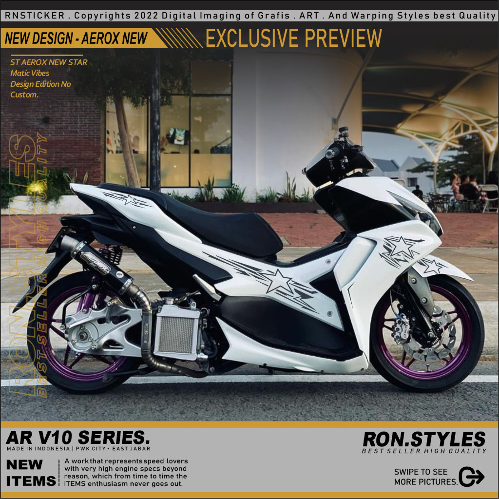 Jual Cutting Stiker Striping Variasi Aerox New 155 2021-2024 NVX ...