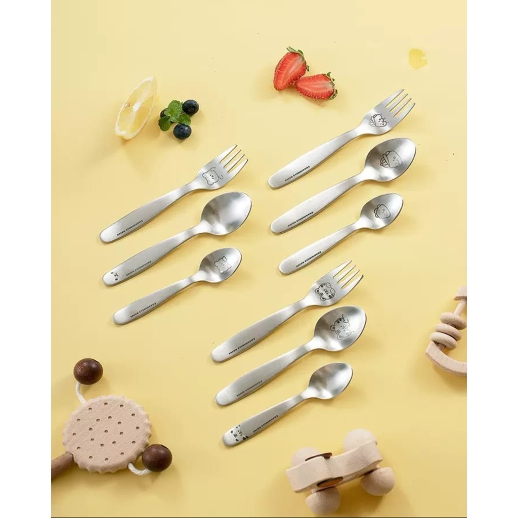 Jual Sendok Garpu Anak SET 3 Stainless Steel SUS304 FOOG GRADE | Shopee ...