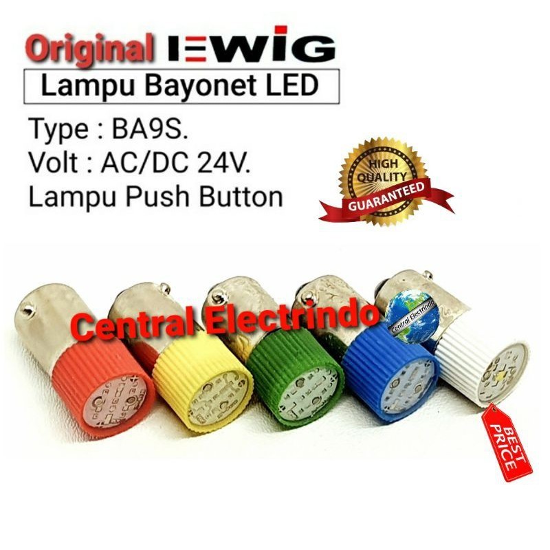 Jual Lampu Bayonet LED EWIG BA9S AC/DC 24V Lampu Push Button. | Shopee ...