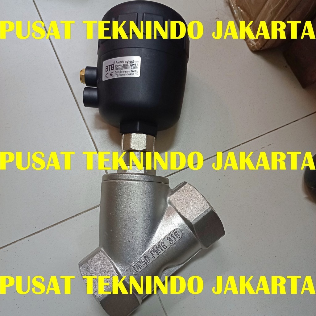 Jual Angle piston valve 2" / pneumatic angel seat valve SS316 BTB ...