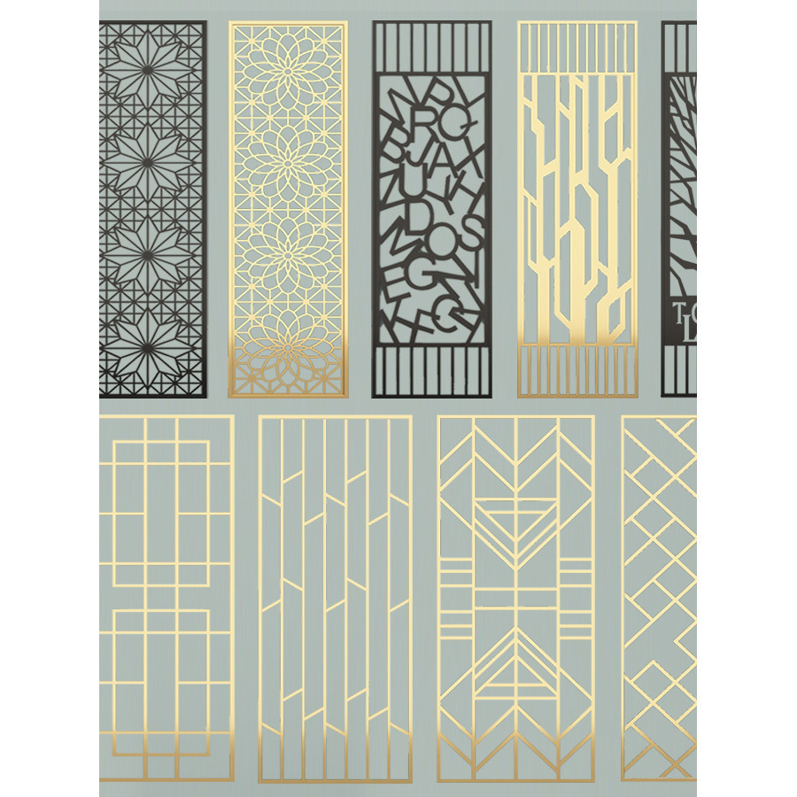 Jual Light Luxury 2024 Iron Screen Partition Wall, New Chinese ...