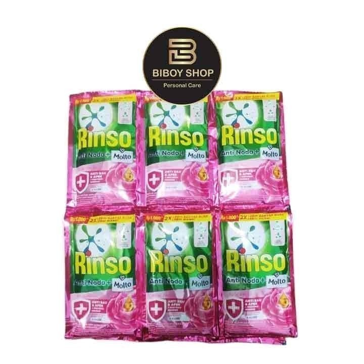 Jual RINSO CAIR RENCENG 6 SACHET X 38ML - RINSO LIQUID SACHET RENCENGAN ...