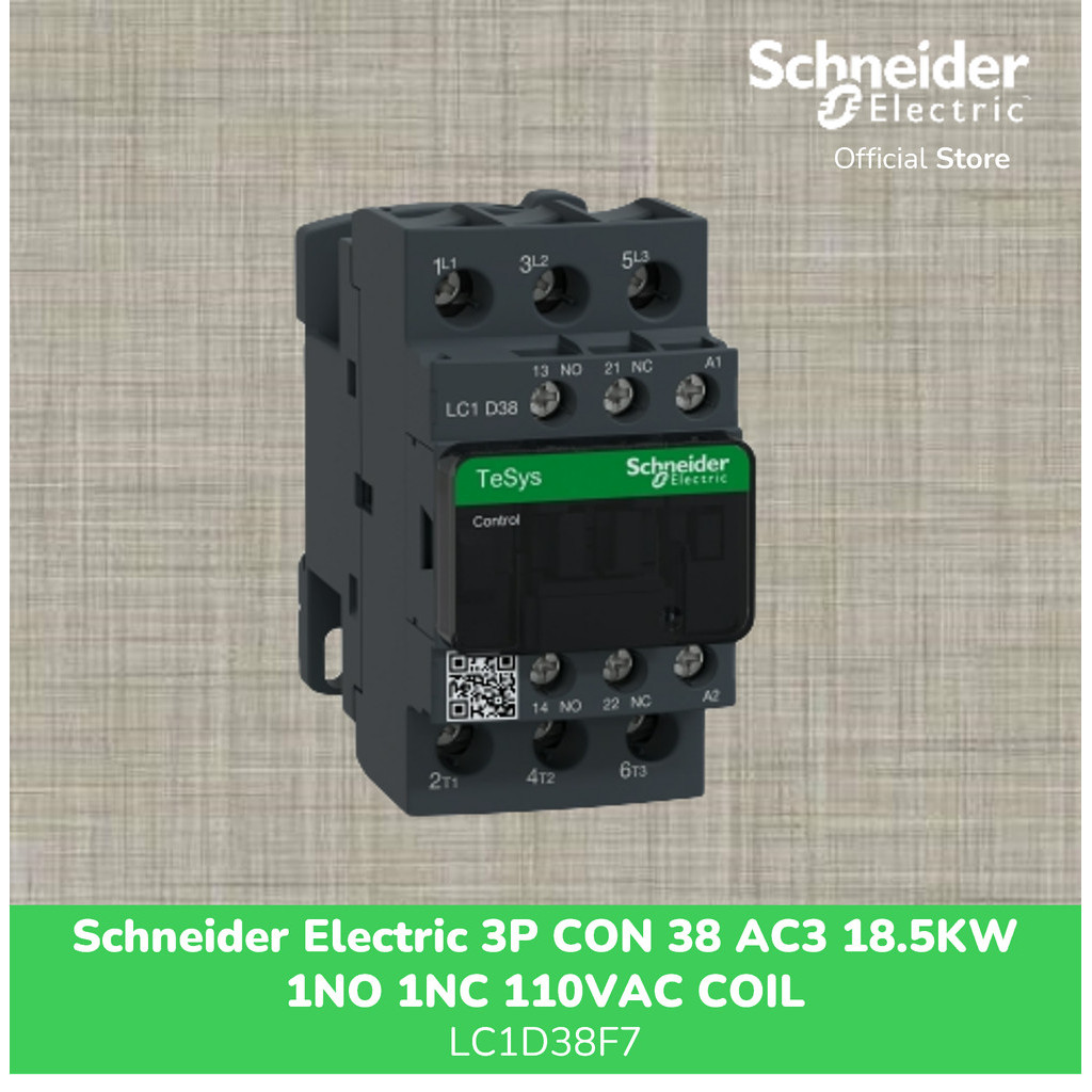 Jual Schneider Electric 3P CON 38 AC3 18.5KW 1NO 1NC 110VAC COIL-LC1D38F7 | Shopee Indonesia