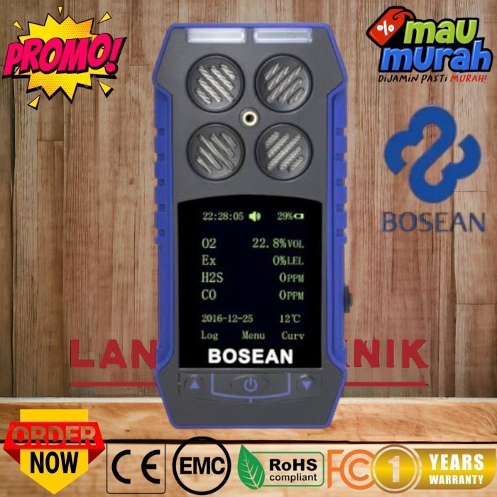 Jual Bosean Gas Detector BH4S 4 in 1 O2 CO H2S LEL BH-4S Monitor Tester ...