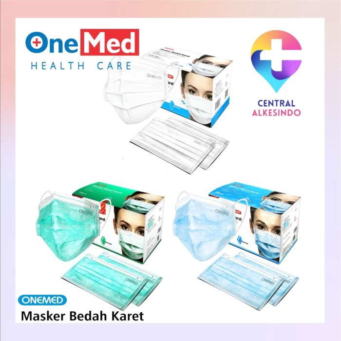 Jual Masker Earloop Onemed 3 Ply Isi 50 Masker Medis Central Alkesindo ...