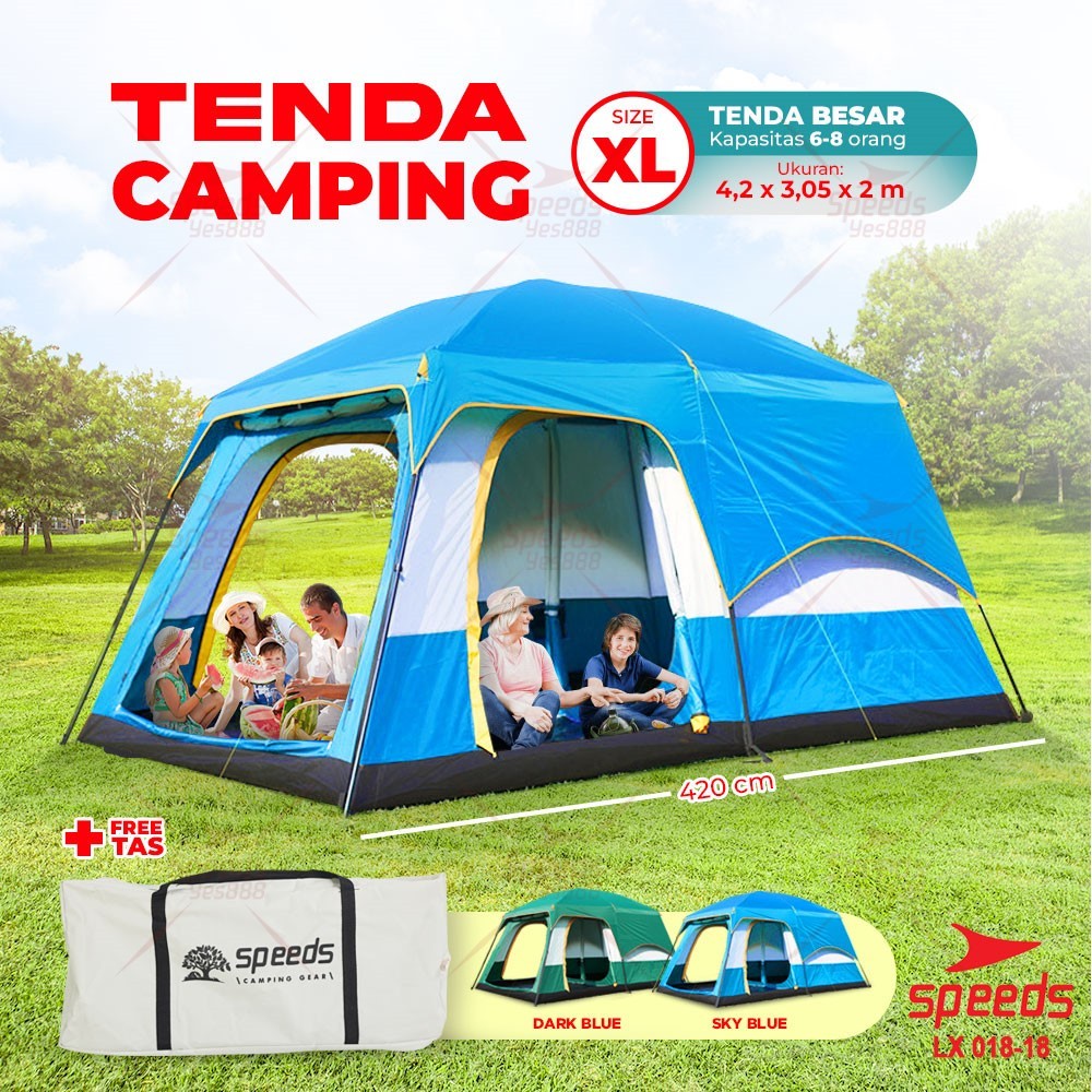Jual SPEEDS Tenda Kemah Besar Camping Kemping Tenda Besar Dobel Layer ...