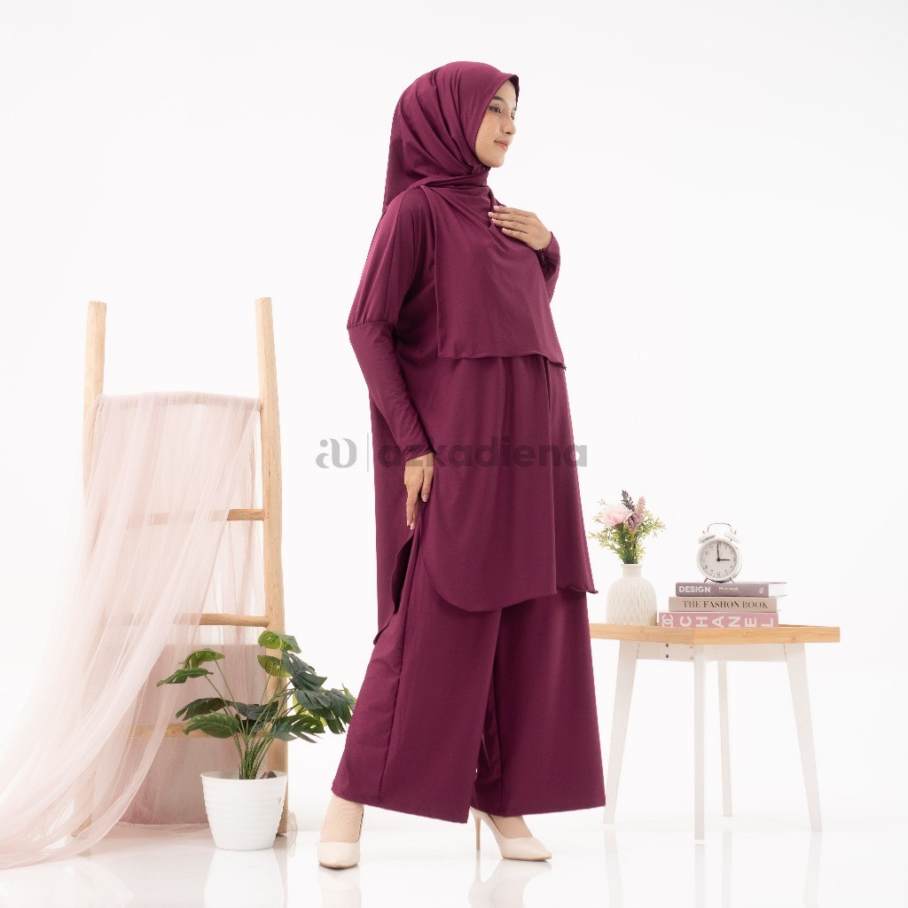Jual Syakiera One Set 4 in 1 Long Tunik Kulot Kaftan Malaya Modis dan ...