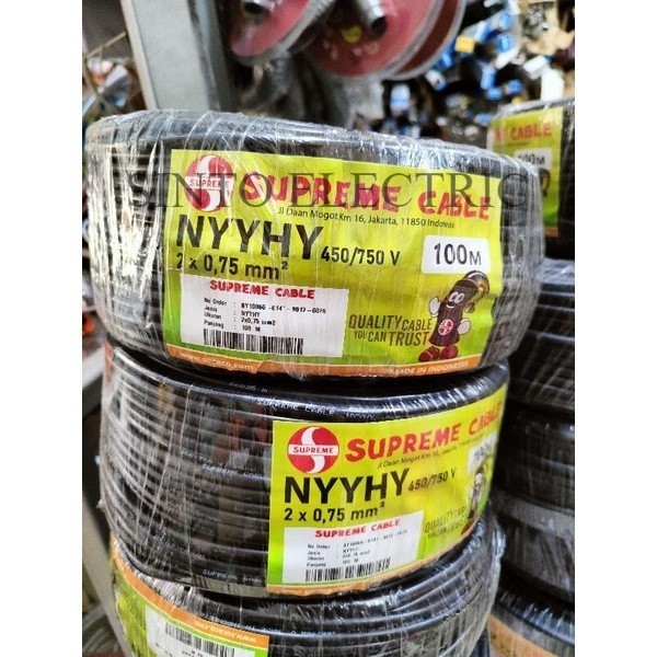Jual Supreme Kabel NYMHY 2 x 0.75 mm Kabel Serabut @100m | Shopee Indonesia