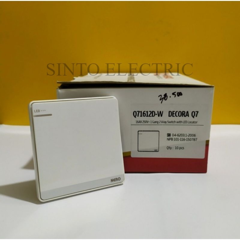 Jual Decora White Saklar 1 Gang 2 Way LED Saklar Engkel 2 Arah LED ...