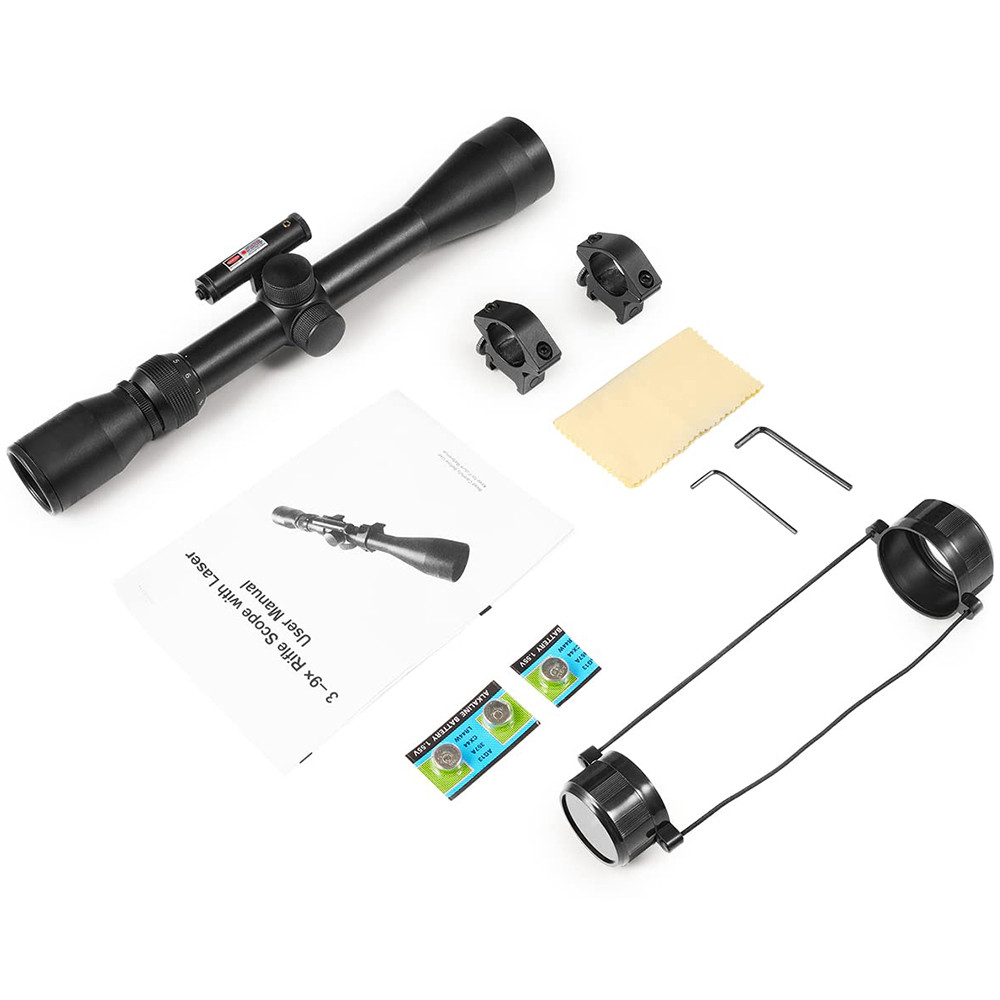 Jual 3-9X40 Rifle Scope Laser Combo Duplex Reticle Tactical Optics ...