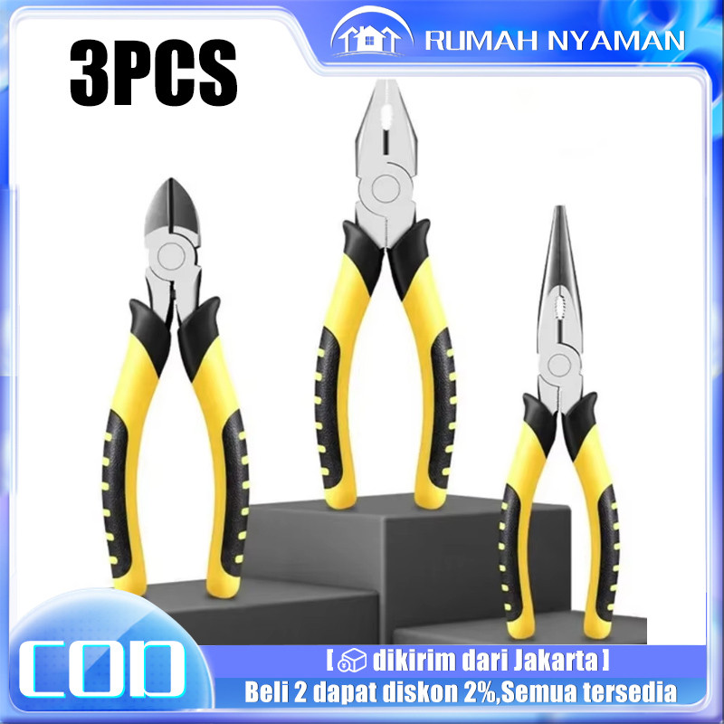 Jual 3 pcs Tang Tugas Berat 8 Inchi Set Alat Tang Hidung Panjang Set ...