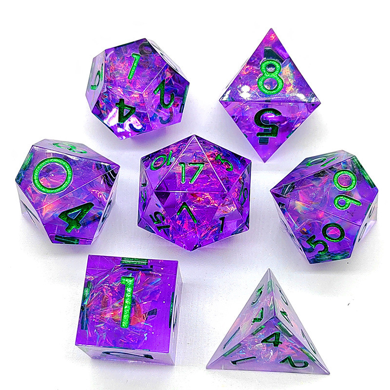 Jual 7pcs/set New Creative Transparent Resin Dice for Dnd TRPG TPG COC Running Team Cthulhu ...