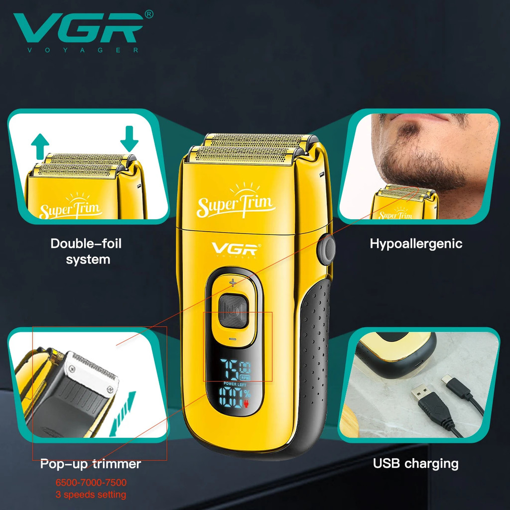 Jual VGR V-332 Hair Shaver 1200MAH 7500RPM Trimmer Cukur Jenggot Kumis VGR 332 VGR V332 | Shopee ...