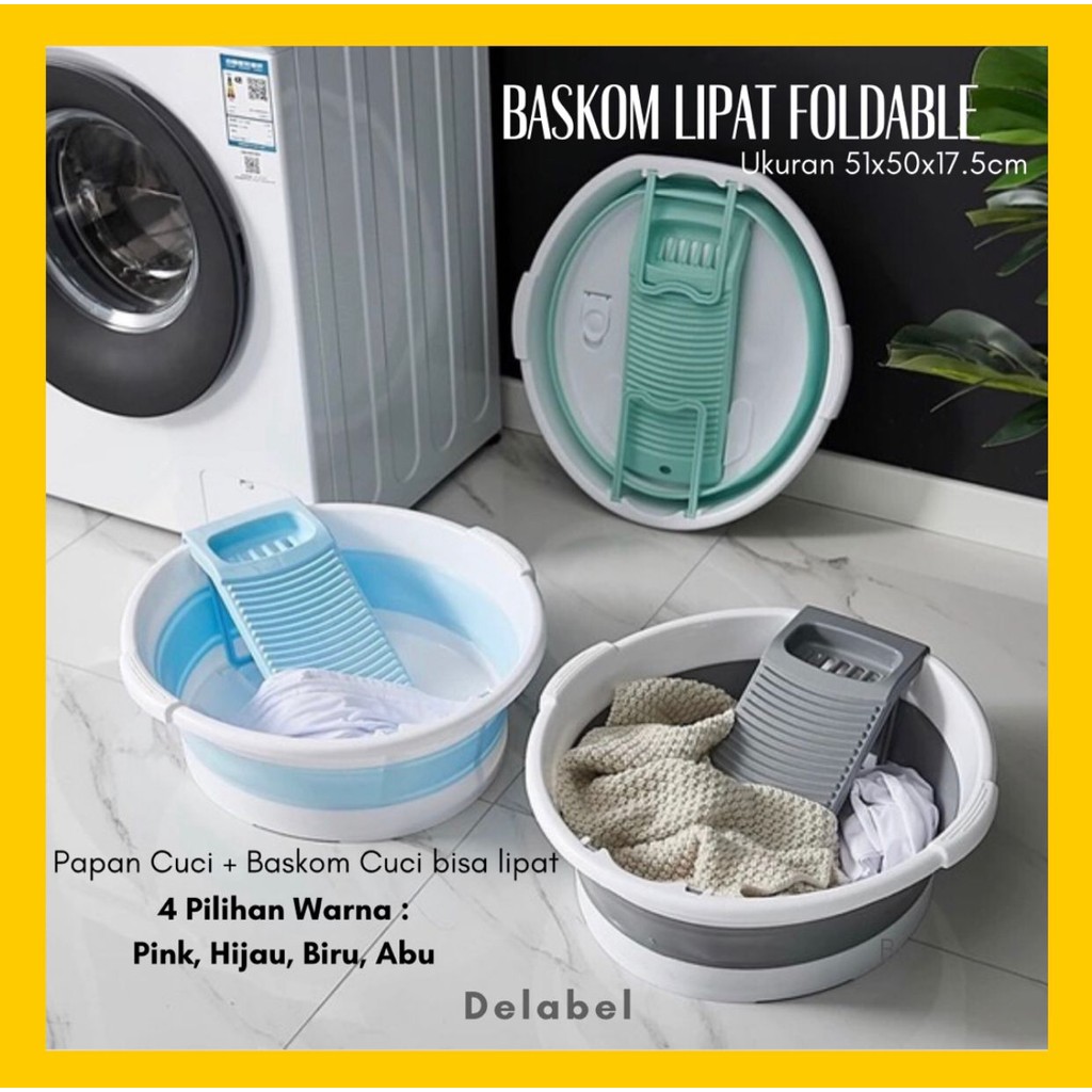 Jual Baskom Lipat - Baskom Cuci Baju dengan Papan Cuci dan Handle ...