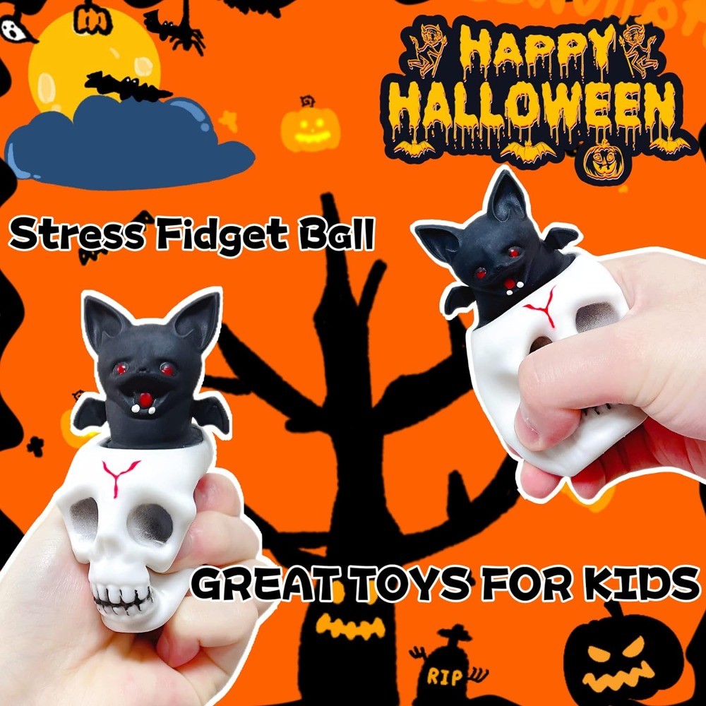 Jual Squishy Halloween Skull Stress Balls Skeleton Squeeze Horror Toy ...