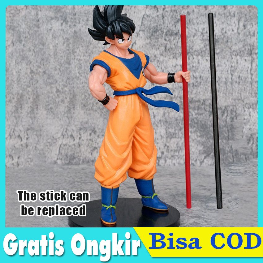 Jual Dragon Ball Figure Anime Goku Holding a Stick Model Mainan Boneka ...