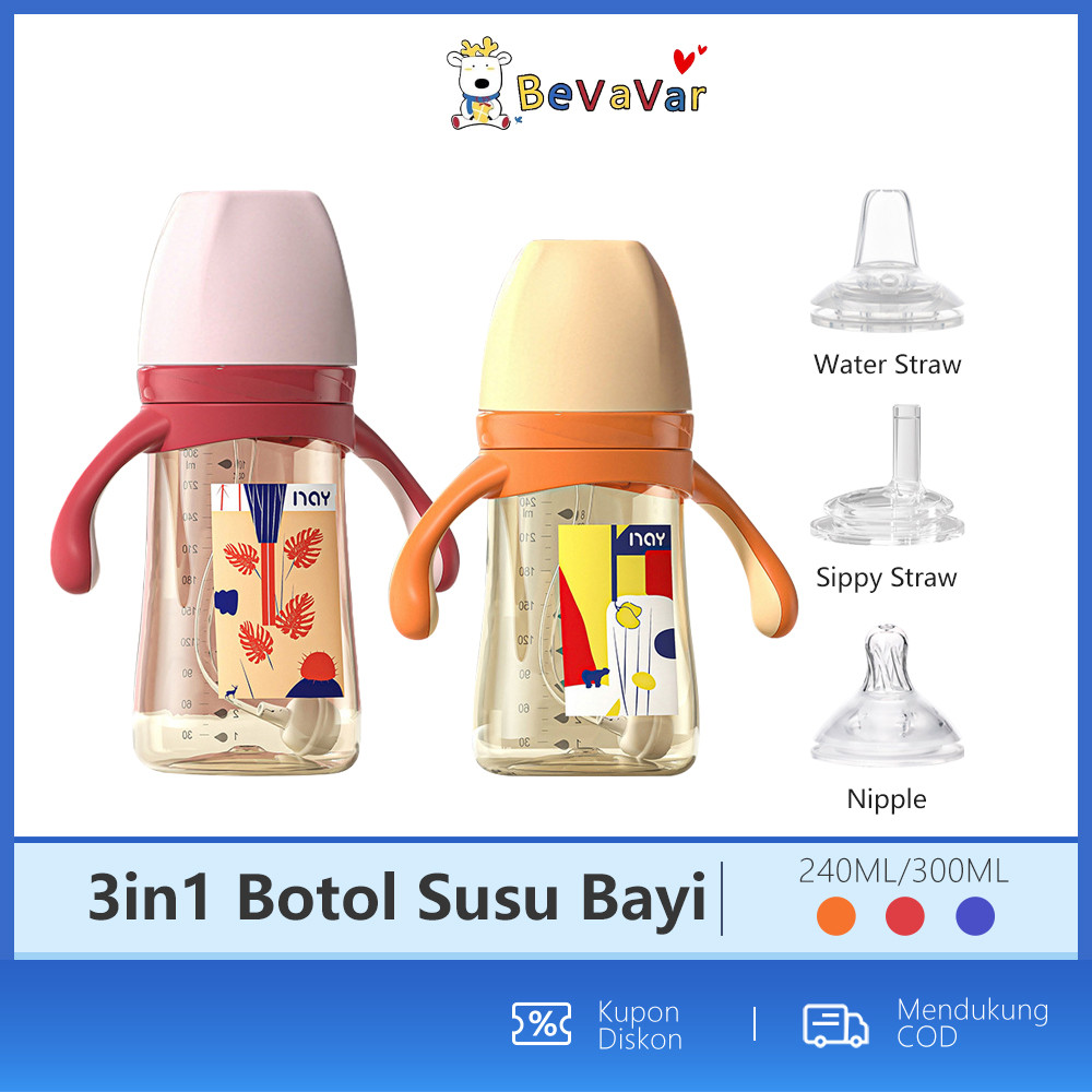 Jual BEVAVAR 3in1 Dot Bayi Botol Susu Bayi PPSU Botol Minum Anak Sippy ...