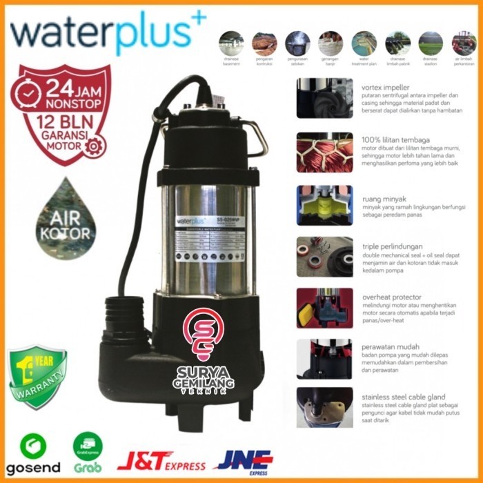Jual POMPA CELUP AIR KOTOR BANJIR WATERPLUS SSW 180 Submersible Pump SSW180 | Shopee Indonesia