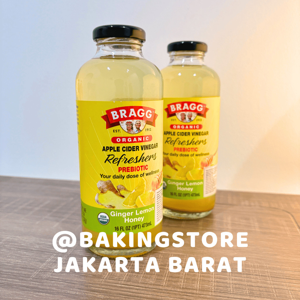 Jual Bragg Organic Apple Cider Vinegar Refresher Ginger Lemon Honey 16 ...