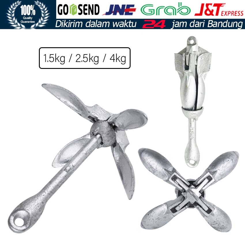 Jual 1.5/2.5/4 Kilogram Jangkar Kapal Lipat / Payung Galvanis (Grapnel Anchor) / Jangkar Lipat ...
