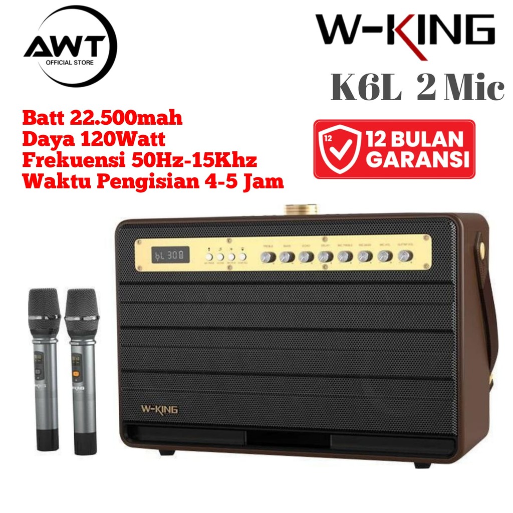 Jual Speaker Bluetooth Karaoke Portable Wireless TWS Microphone WKING ...