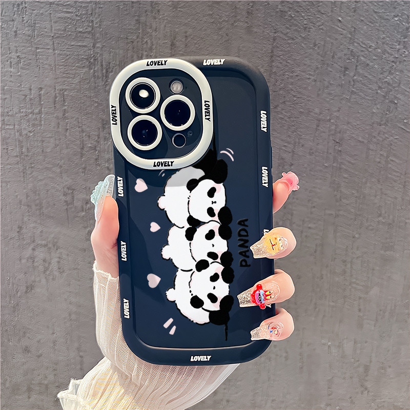 Jual Lucu Lying-Panda Silicone Case hp iPhone 16 13 15 11 12 14 Pro Max ...