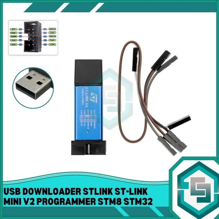 Jual ST-LINK V2 Mini USB Downloader Programmer – STLINK for STM8 STM32 | Shopee Indonesia