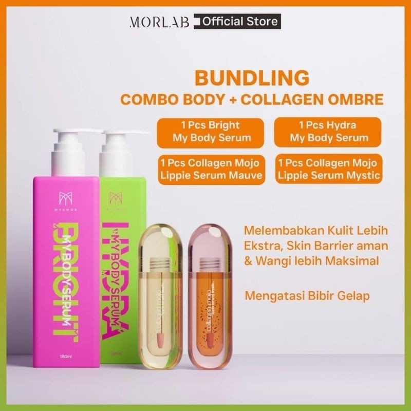 Jual MORLAB - BODY SERUM BRIGHT DAN BODY SERUM HYDRA MORLAB - LIP SERUM ...