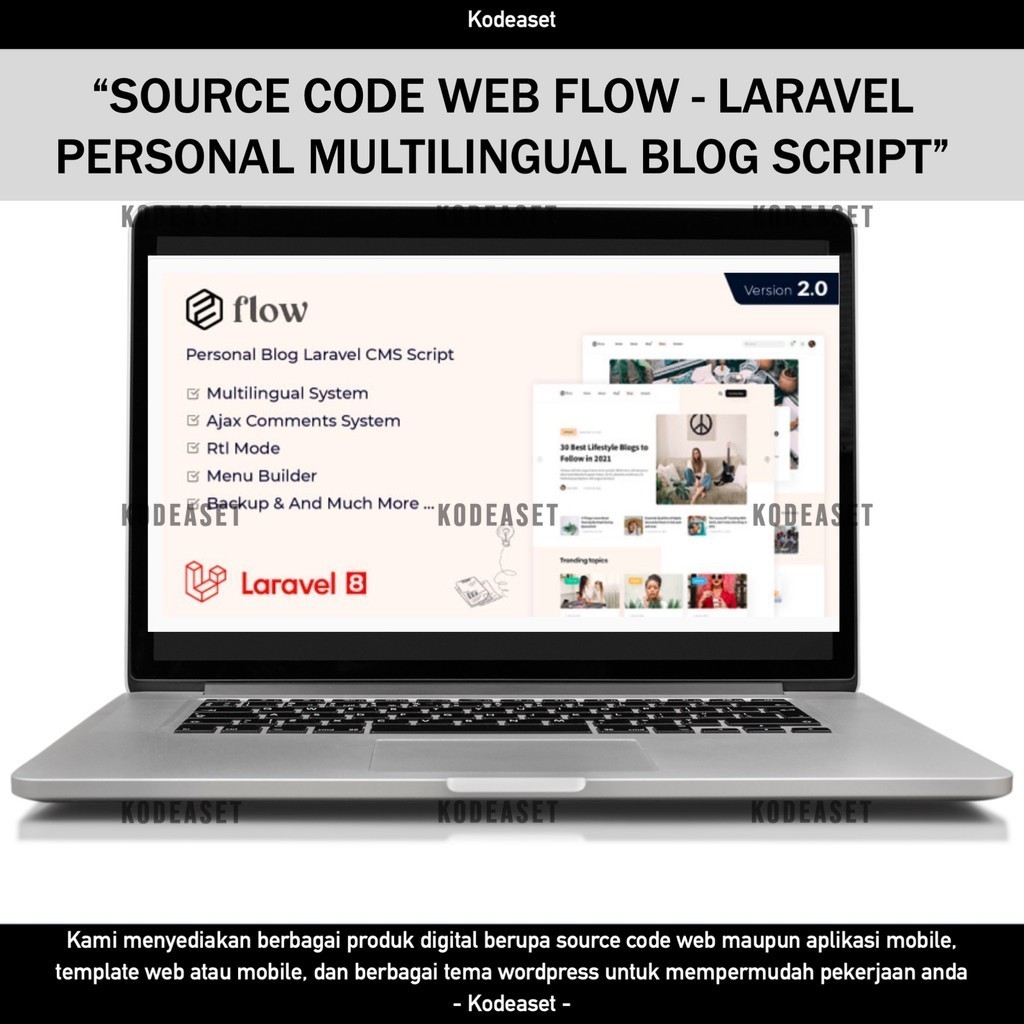 Jual SOURCE CODE APLIKASI WEB FLOW - LARAVEL PERSONAL MULTILINGUAL BLOG ...