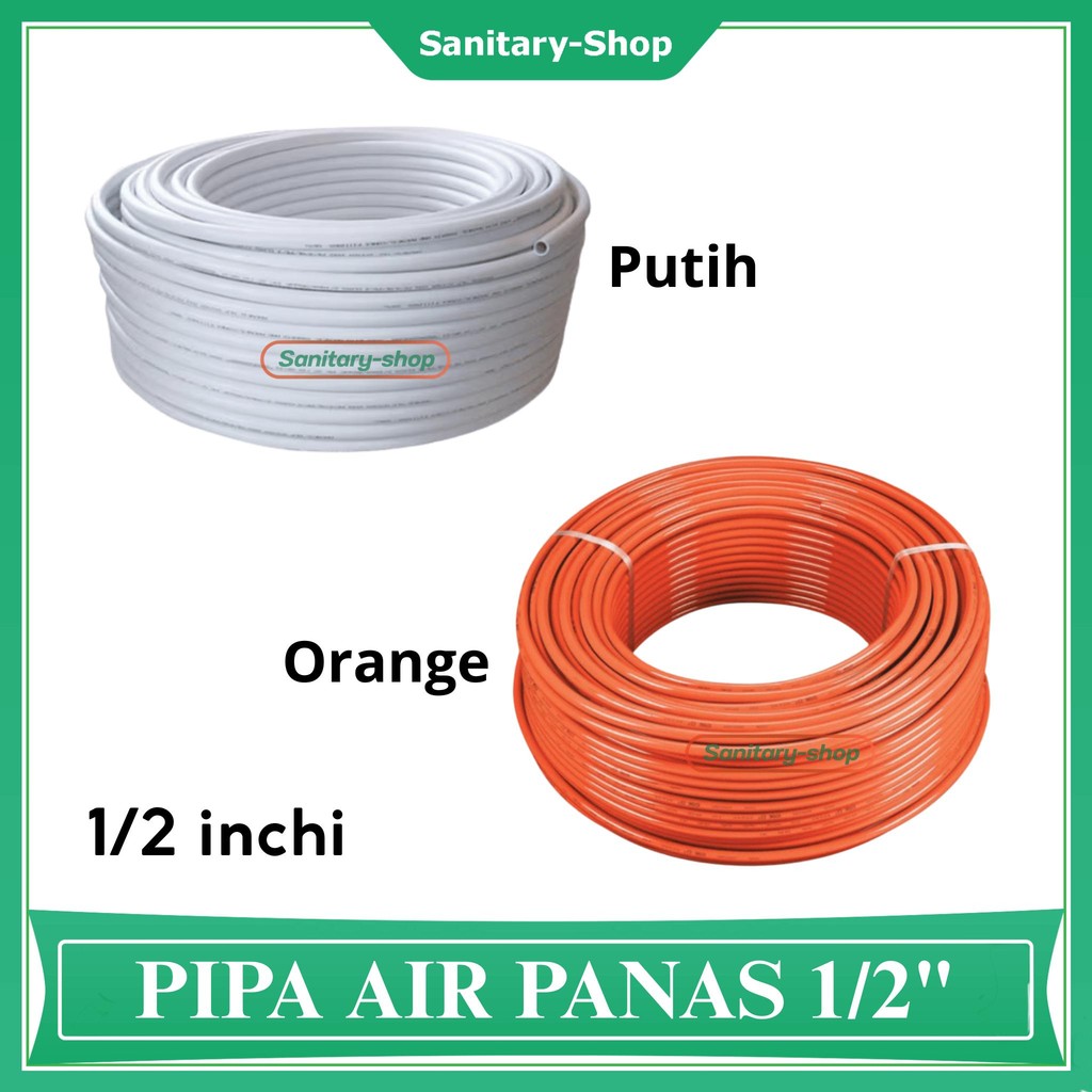 Jual Selang Pipa PEX Fleksibel Flexible Putih Oren Orange Instalasi Air ...