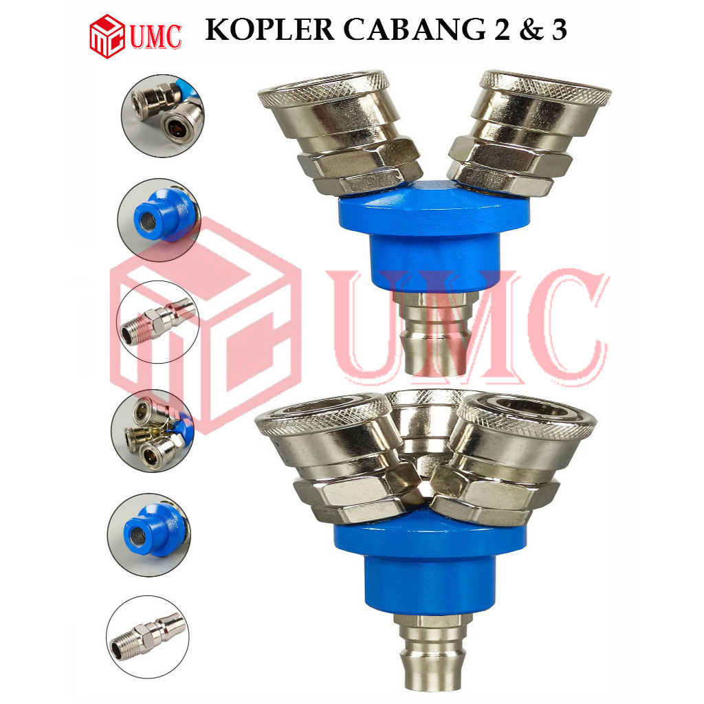 Jual Coupler Cabang Quick coupler 2 & 3 Kopler Cabang kompresor 2 dan 3 ...