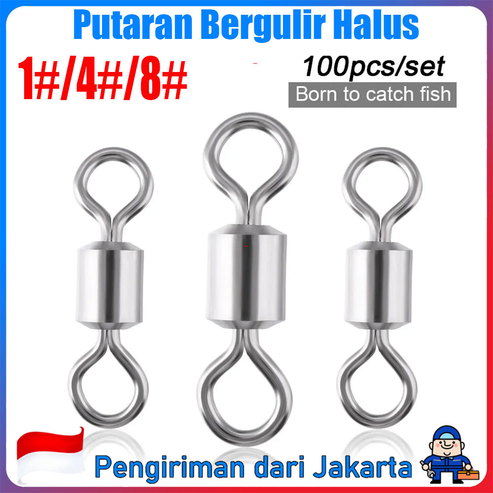 Jual 1#/4#/10#Swivel 100pcs swivel kuat rolling swivel roling swivel ...