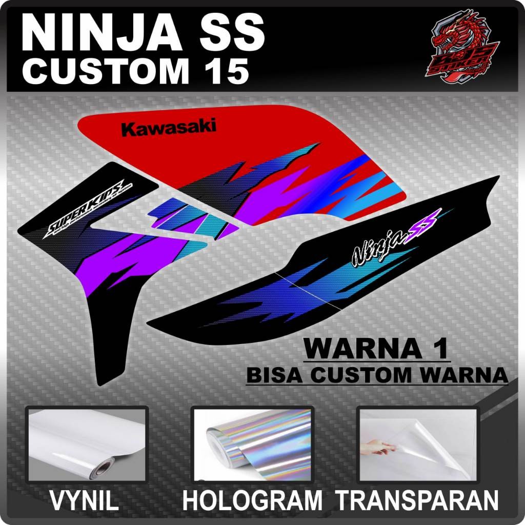 Jual Sticker Stiker stiker motor Kawasaki Ninja SS motif custom 15 ...