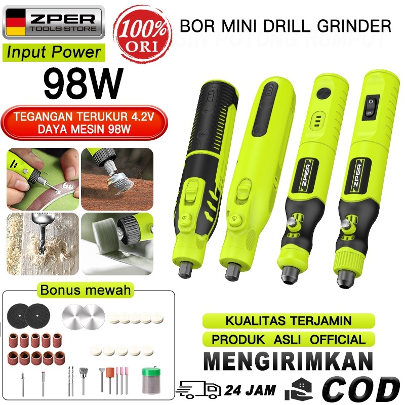 Jual ZPER Bor Mini Listrik Set Lengkap bor portable gerinda listrik ...