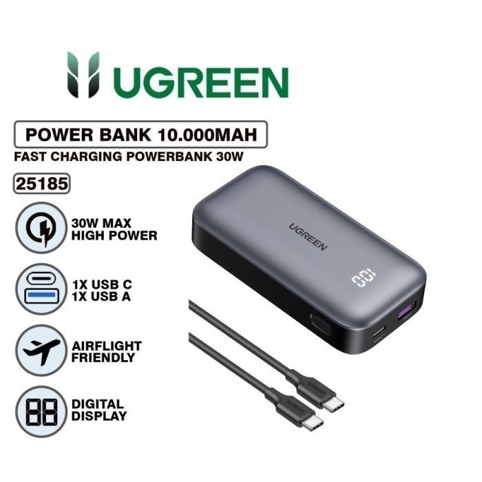 Jual Ugreen Powerbank Nexode 10000mAh 30W PD PPS SFC Dual Port USB A/C 20CM | Shopee Indonesia