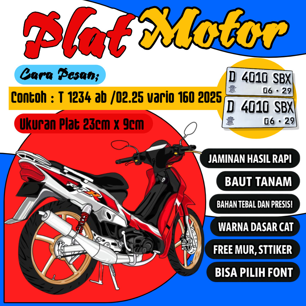 Jual PLAT MOTOR BAUT TANAM PLAT CUSTOM NAMA VIRAL BAUT TANAM (1pcs ...