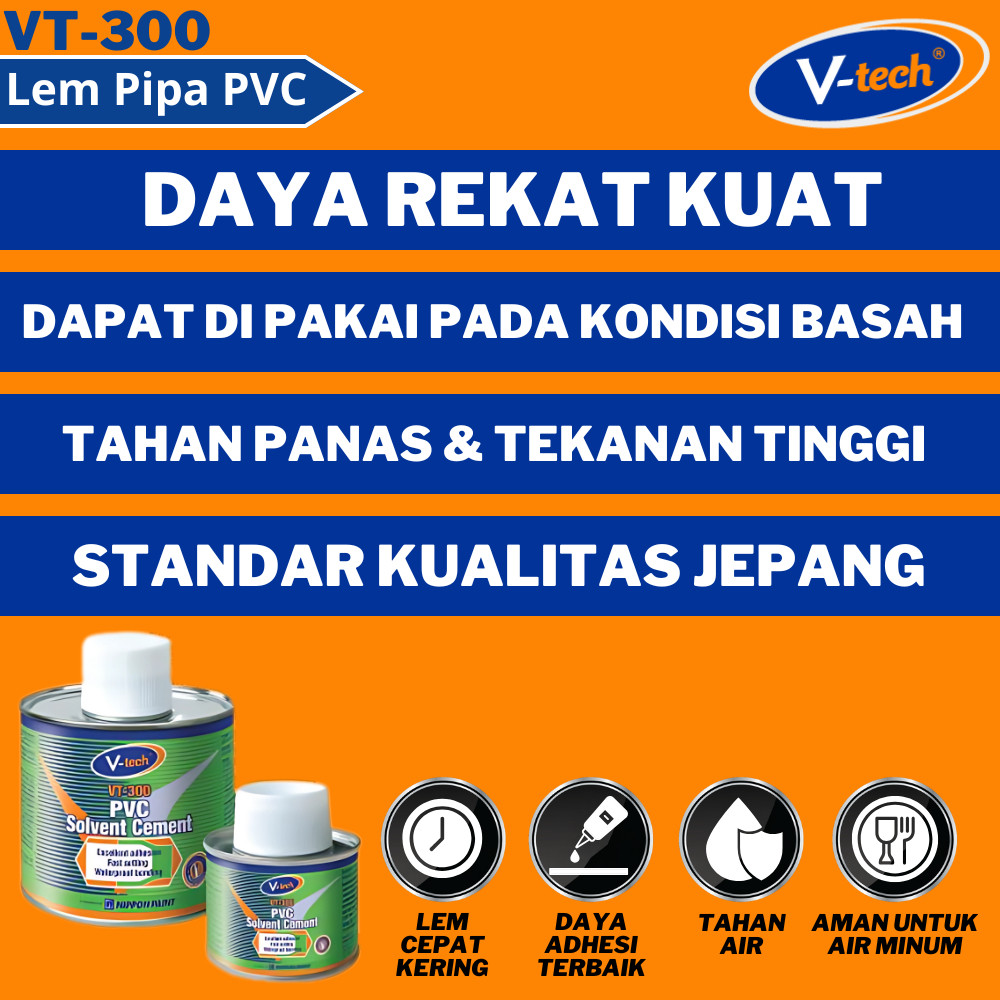 Jual VTECH LEM PIPA VT-300 LEM PIPA 500ML KALENG NIPPON PAINT VT 300 ...