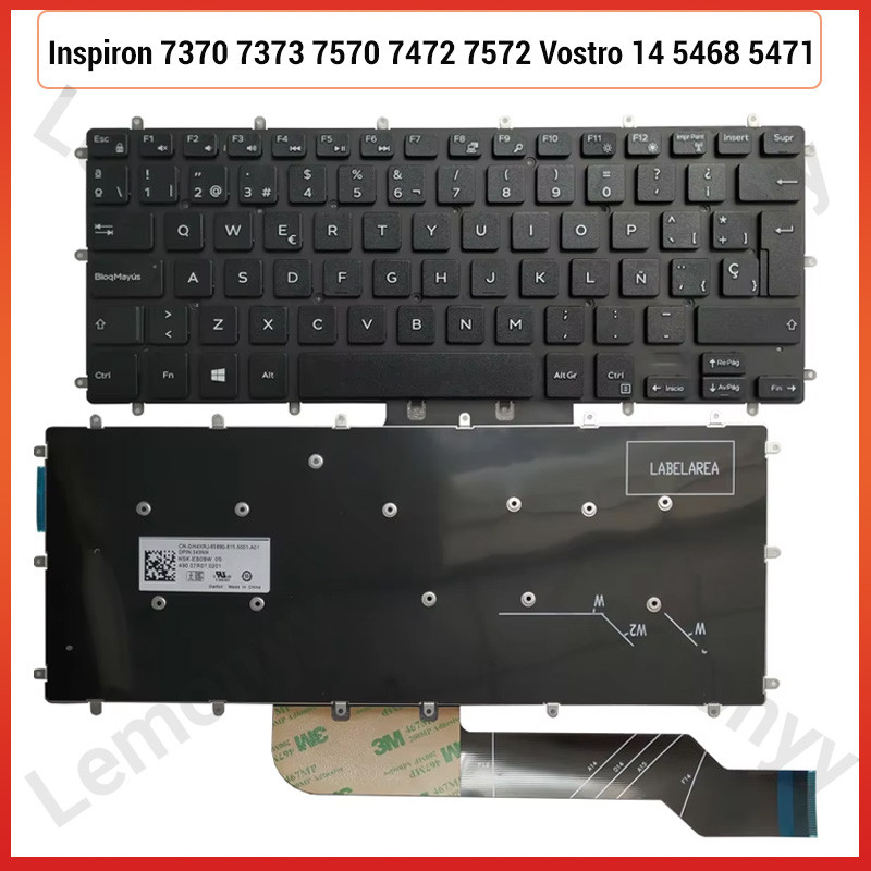 Jual Russain/US/Spanish laptop Keyboard For DELL Inspiron 7370 7373 ...