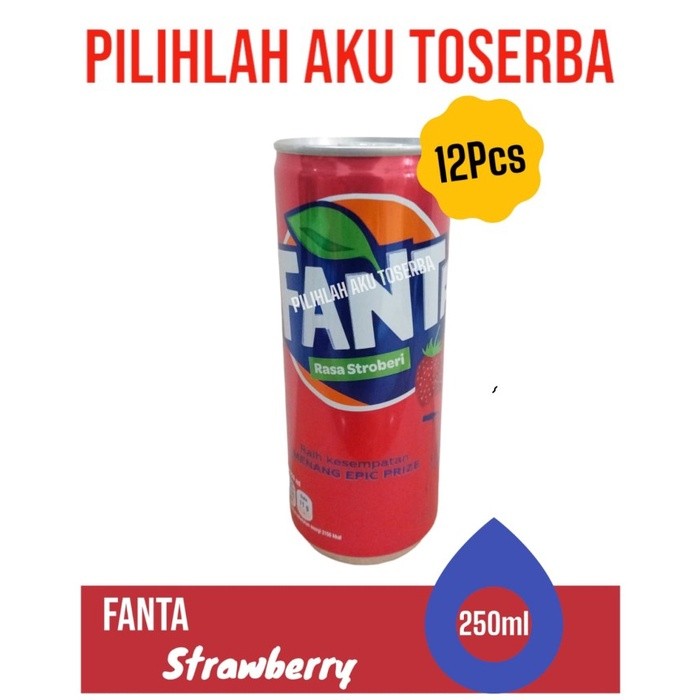 Jual Fanta Strawberry KALENG CAN 250 ml - ( HARGA 12 Kaleng ) | Shopee ...