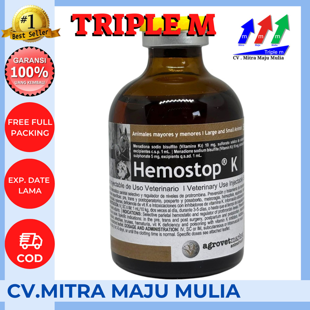 Jual HEMOSTOP K 50 ml - Obat Anti Pendarahan Penggumpalan Hewan Sapi ...