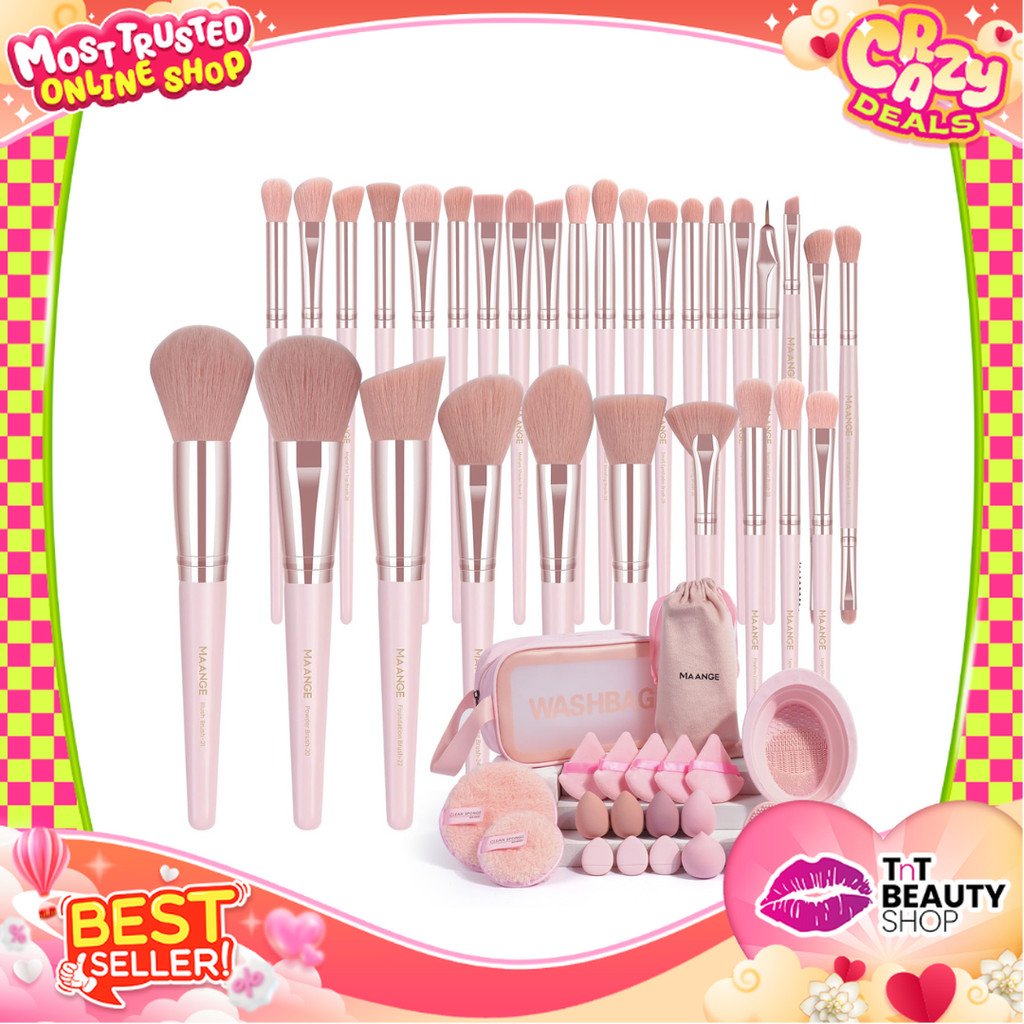 Jual MAANGE Pink Edition Set Kuas Rias Kualitas Tinggi Makeup Brushes Set Kotak Profesional ...