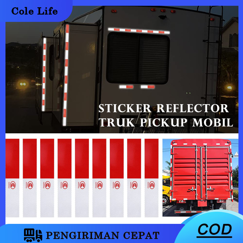 Jual Sticker Reflector Warning Sign Merah Putih / Stiker Reflector ...