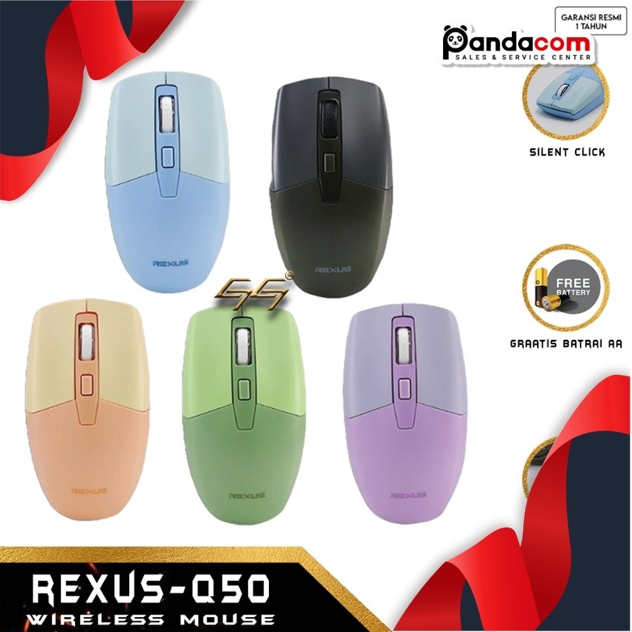 Jual REXUS Q50 Mouse Wireless Silent Click | Shopee Indonesia