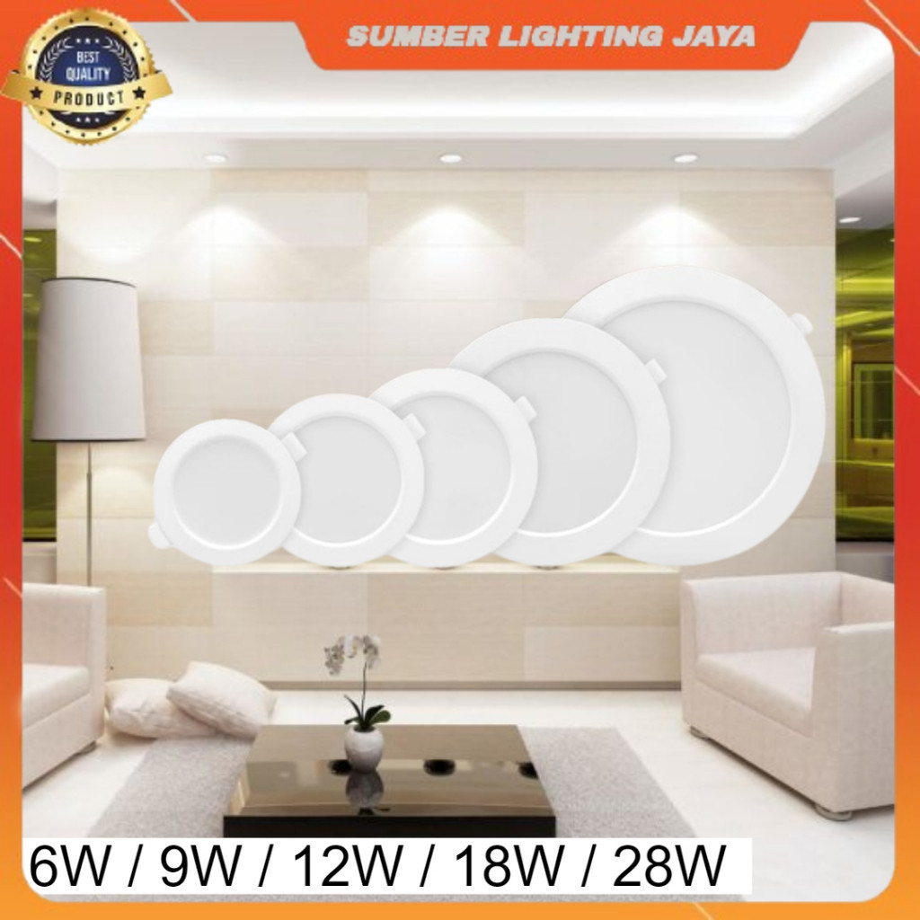 Jual COD & READY STOK LAMPU DOWNLIGHT LED PANEL 6W 9W 12W 18W 24W ...