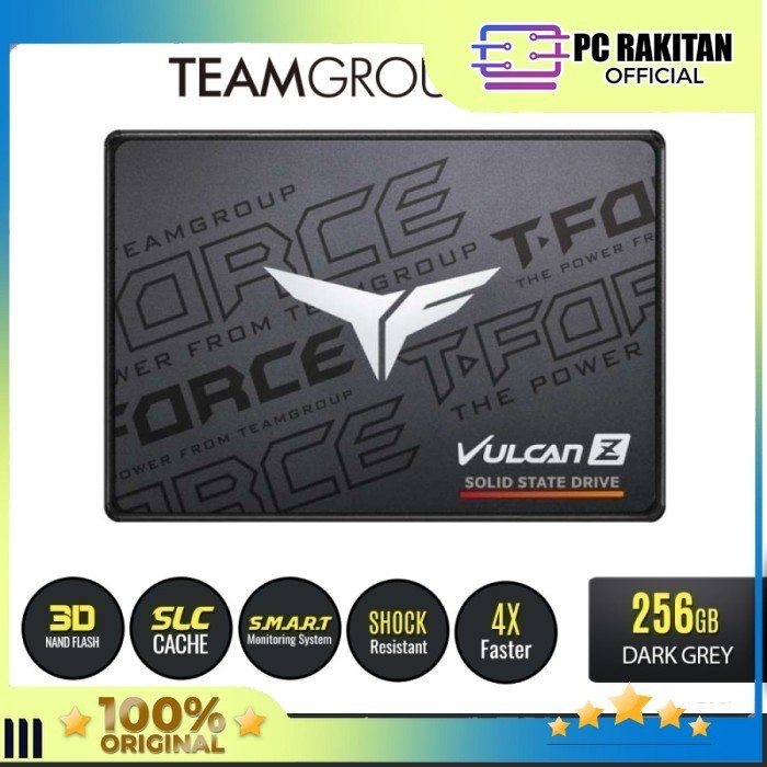 Jual TEAM T-FORCE SSD 2.5 SATAIII 256GB VULCAN Z 3Y - UP TO 520 MB/S ...