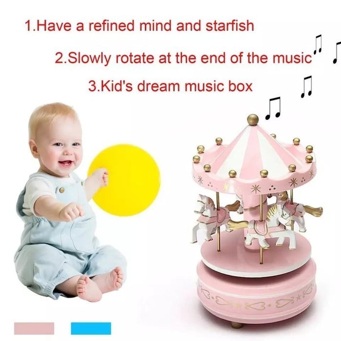 Jual kotak musik unik carousel-music box-kotak musik komedi putar ...