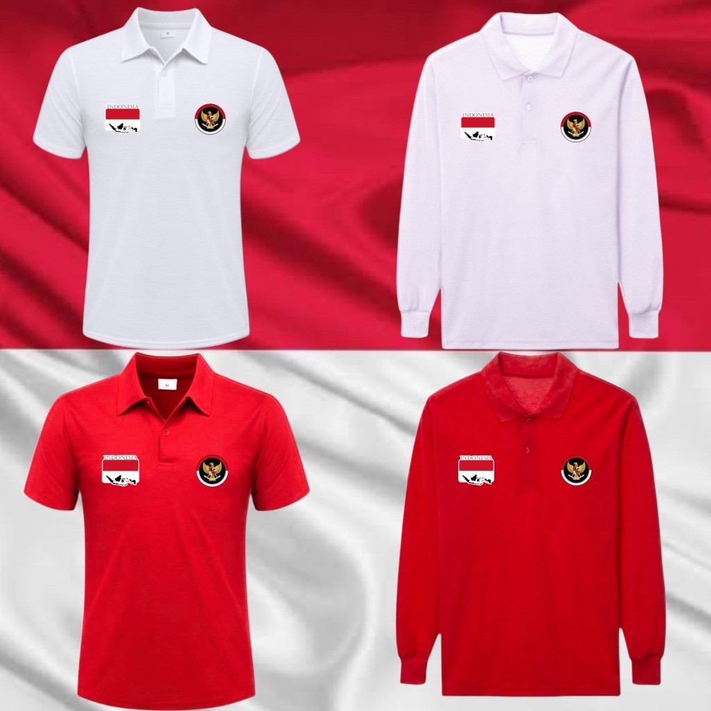 Jual Kaos Polo Shirt Kerah Logo Garuda Merah Putih Indonesia 17 Agustus ...